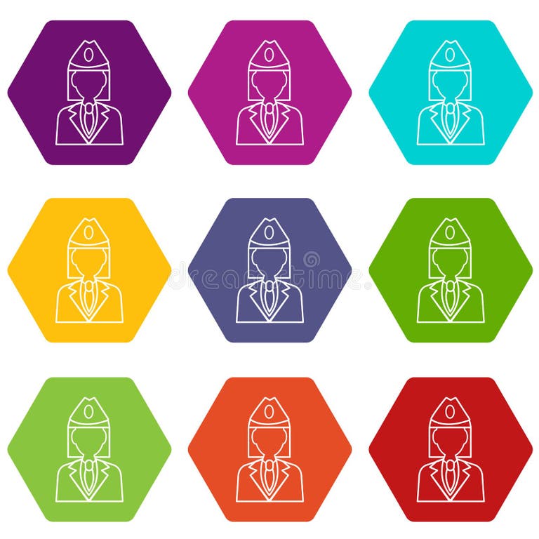 Train Conductor Icons Set 9 Vector Stock Vector - Illustration of ...