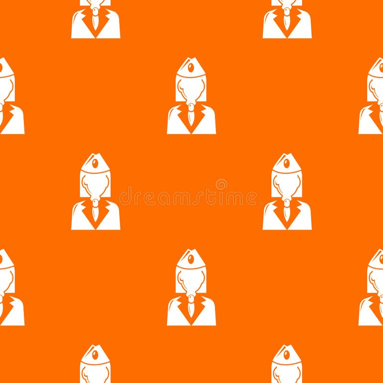 Train Conductor Pattern Vector Orange Stock Vector - Illustration of ...