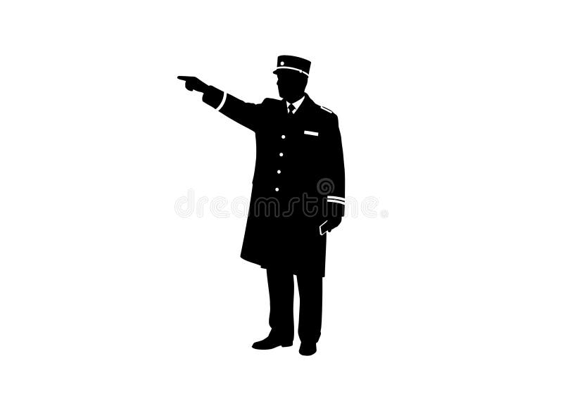 Train conductor silhouette stock vector. Illustration of person - 378647230