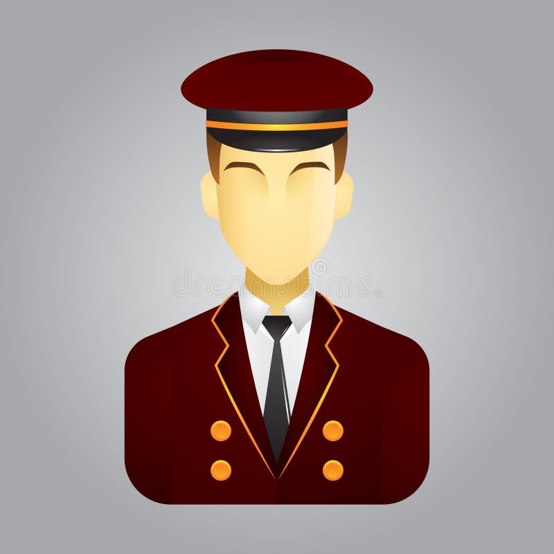 Train Conductor. Vector Illustration Decorative Design Stock ...
