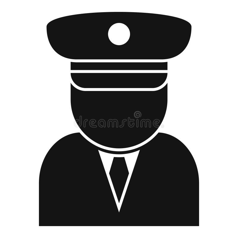 Train Conductor Wearing Uniform with Hat and Tie Icon Stock Vector ...