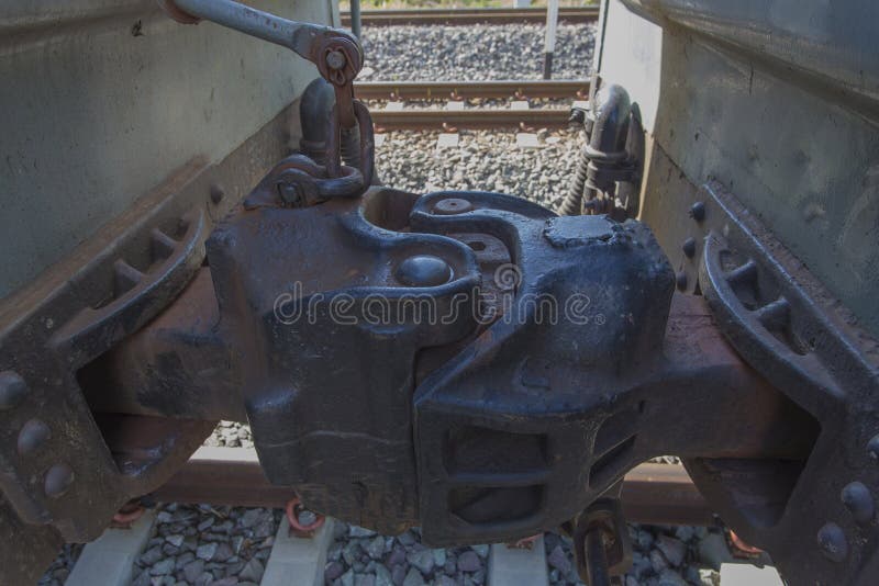 Train connection joint. stock photo. Image of knot, heavy - 91927580