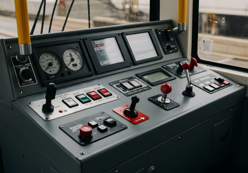 Train Control Panel Interior View Stock Illustration - Illustration of ...