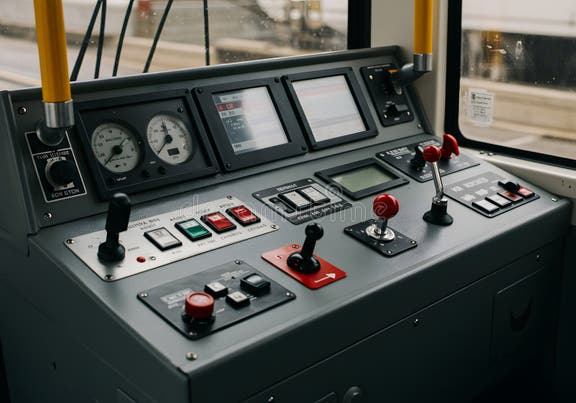 Train Control Panel Interior View Stock Illustration - Illustration of ...