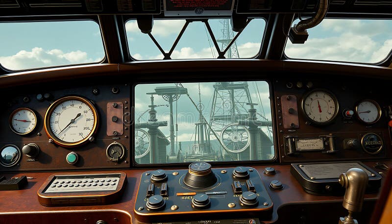 Train Control Panel, Vintage Technology, Retro Dashboard, Stock Photo ...