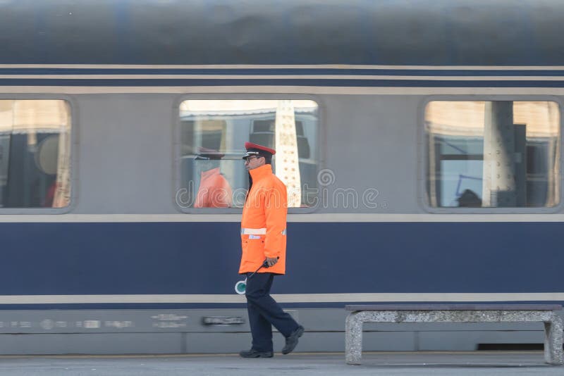 Train Crew Doing Checkings on the Platform at Bucharest North Railway ...