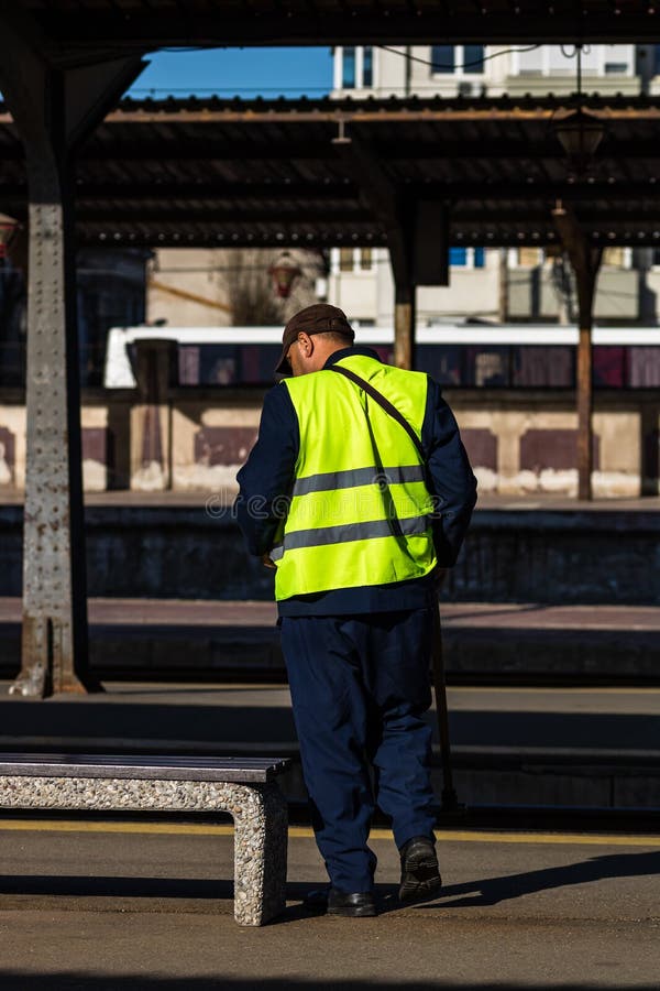 Train Crew Doing Checkings on the Platform at Bucharest North Railway ...