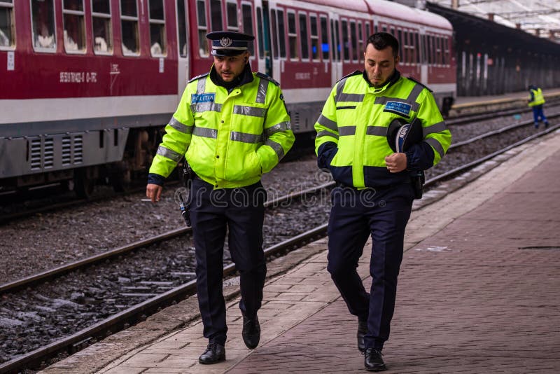 Train Crew Doing Checkings on the Platform at Bucharest North Railway ...