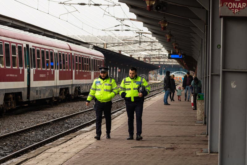 Train Crew Doing Checkings on the Platform at Bucharest North Railway ...
