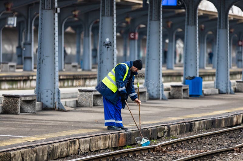 Train Crew Doing Checkings on the Platform at Bucharest North Railway ...