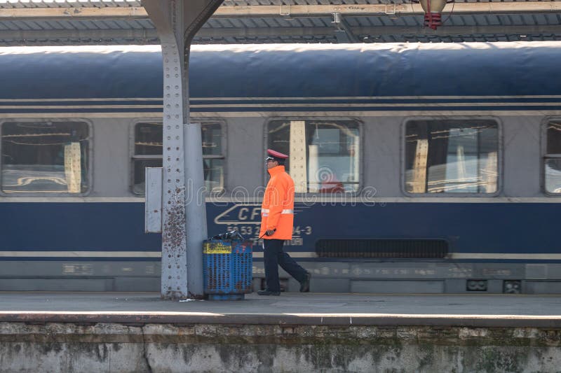 Train Crew Doing Checkings on the Platform at Bucharest North Railway ...