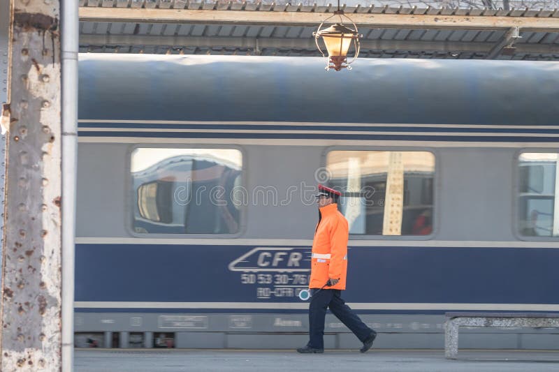 Train Crew Doing Checkings on the Platform at Bucharest North Railway ...