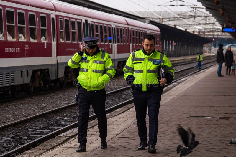 Train Crew Doing Checkings on the Platform at Bucharest North Railway ...