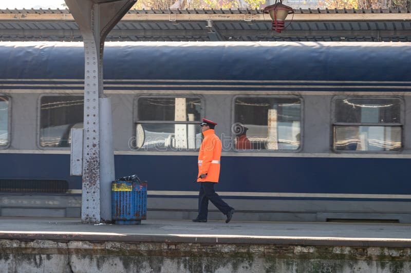 Train Crew Doing Checkings on the Platform at Bucharest North Railway ...