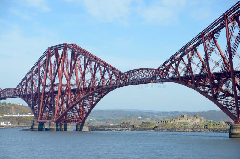 A Train Crossing the Forth Bridge, Queensferry, Scotland Stock Photo ...