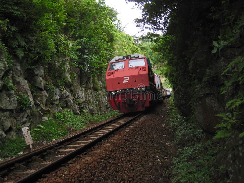 The Train Cuts through the Cliffs Editorial Image - Image of passenger ...