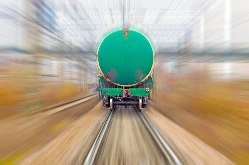 Rail De Remblai De Chemin De Fer De Mouvement De Tache Floue De Train ...