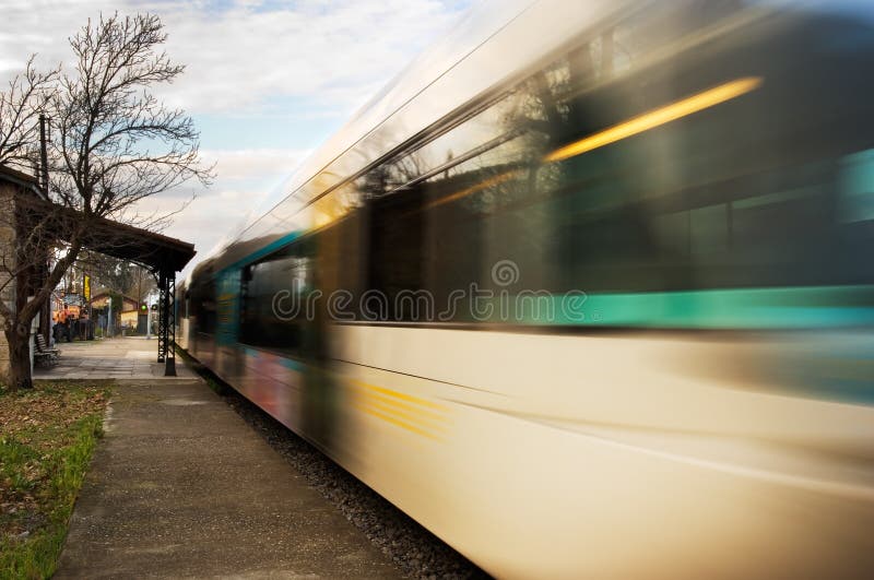 Train departure stock photo. Image of acceleration, departure - 3595244