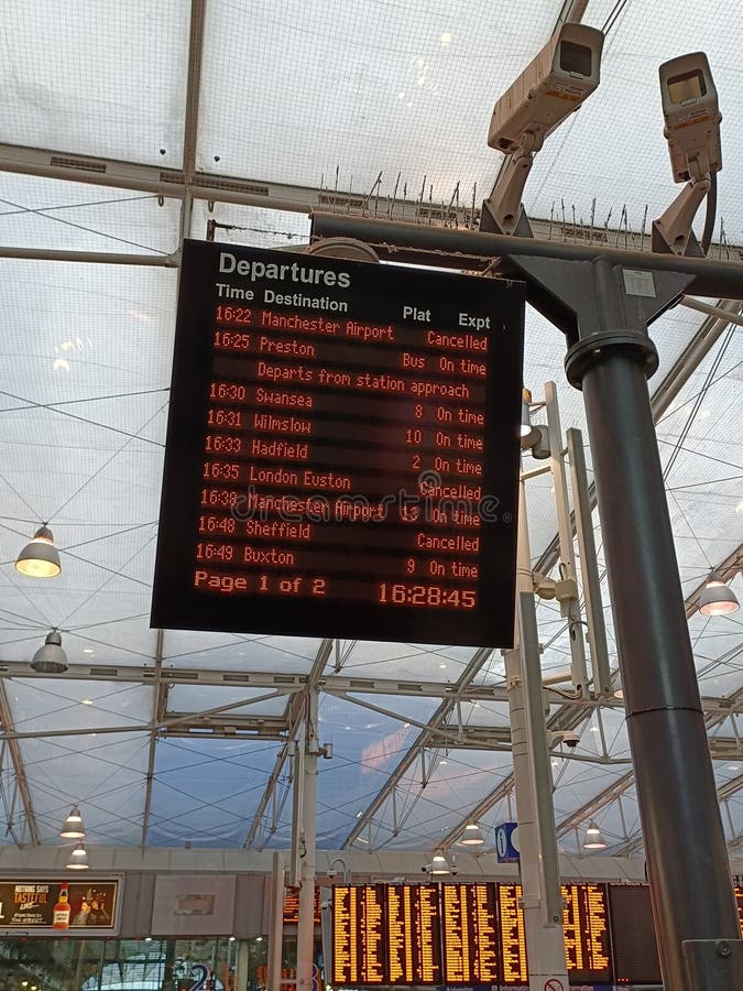 Train Departure Board London Euston Manchester Editorial Stock Image ...