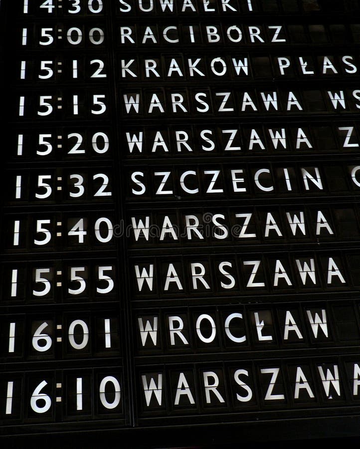 Train departures board stock image. Image of warsaw, board - 2733329