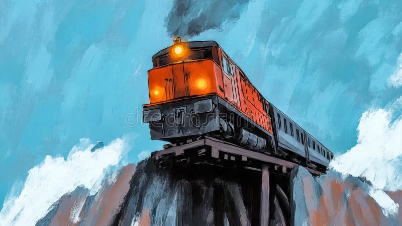 Train Derailing from Broken Tracks in Dramatic Scene Stock Image ...