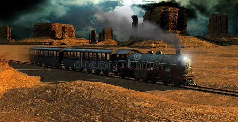 Old wagon in the desert stock illustration. Illustration of west - 41436943