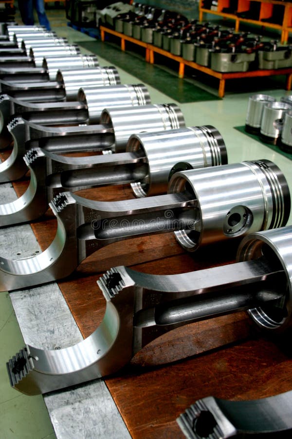 Train Diesel Engine Pistons on the Product Line Stock Image - Image of ...