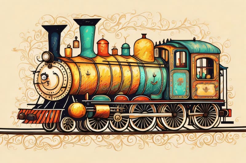 Train doodle stock vector. Illustration of hand, design - 58120591