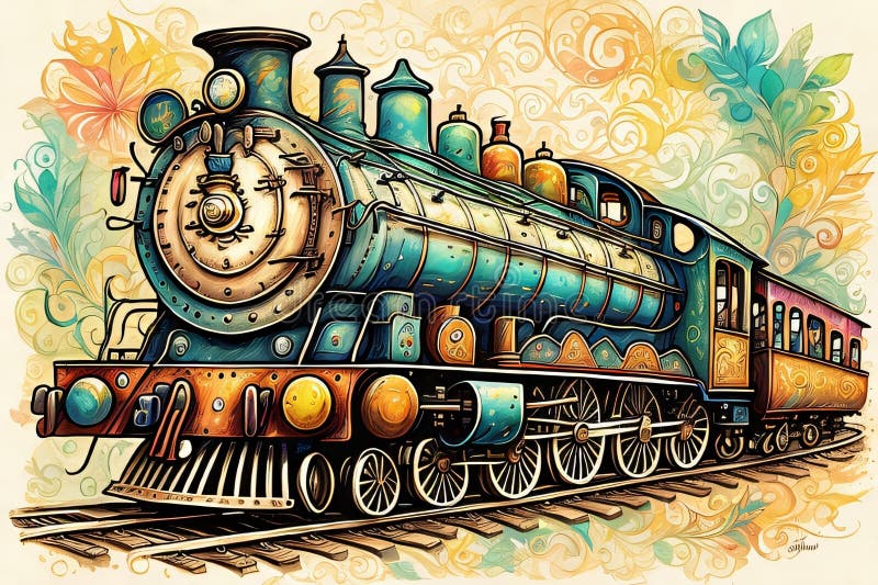 Train doodle stock vector. Illustration of hand, design - 58120591