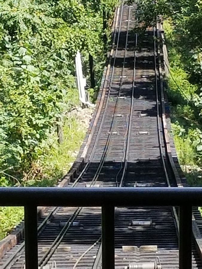 Train on downhill track stock photo. Image of transportation - 159208734