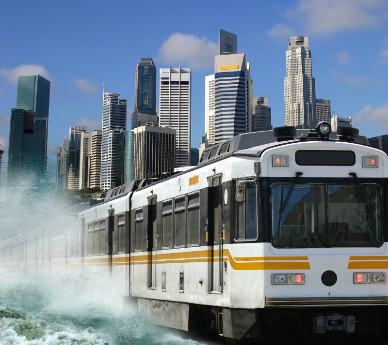 Train in the downtown stock image. Image of steel, structure - 2809023