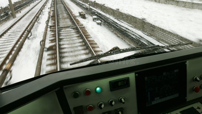 Train drivers view. stock photo. Image of interior, railroad - 148769564