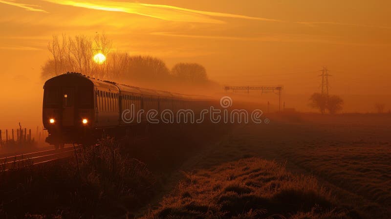 The Train through the Early Morning Mist Giving Passengers a Magical ...