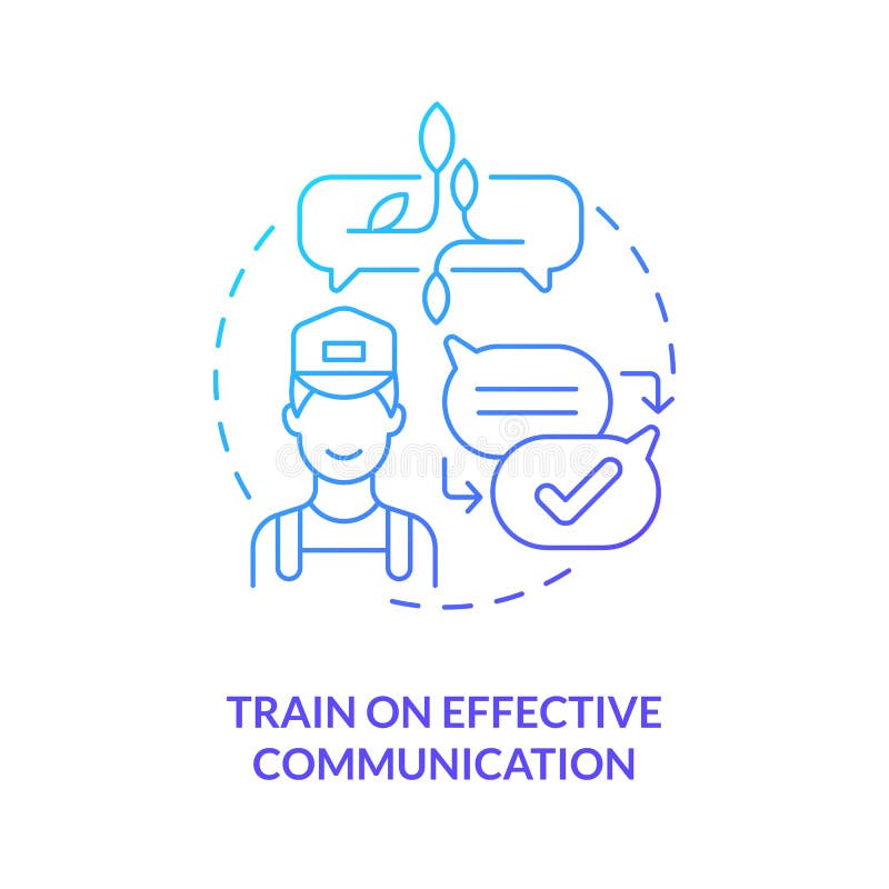 Train on Effective Communication Blue Gradient Concept Icon Stock ...