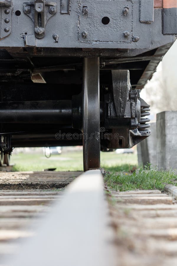 A Train Engine is Shown with Its Wheels Off the Tracks Stock Photo ...