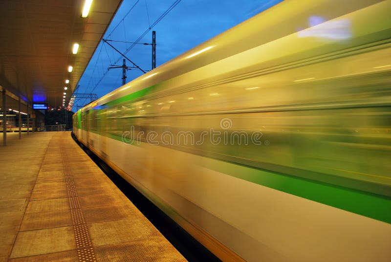 Train Entering the Platform Stock Photo - Image of diminishing, motion ...