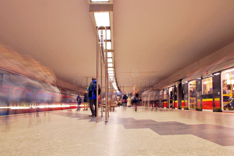 Train Fast Moving At Subway Station Editorial Stock Image - Image of ...