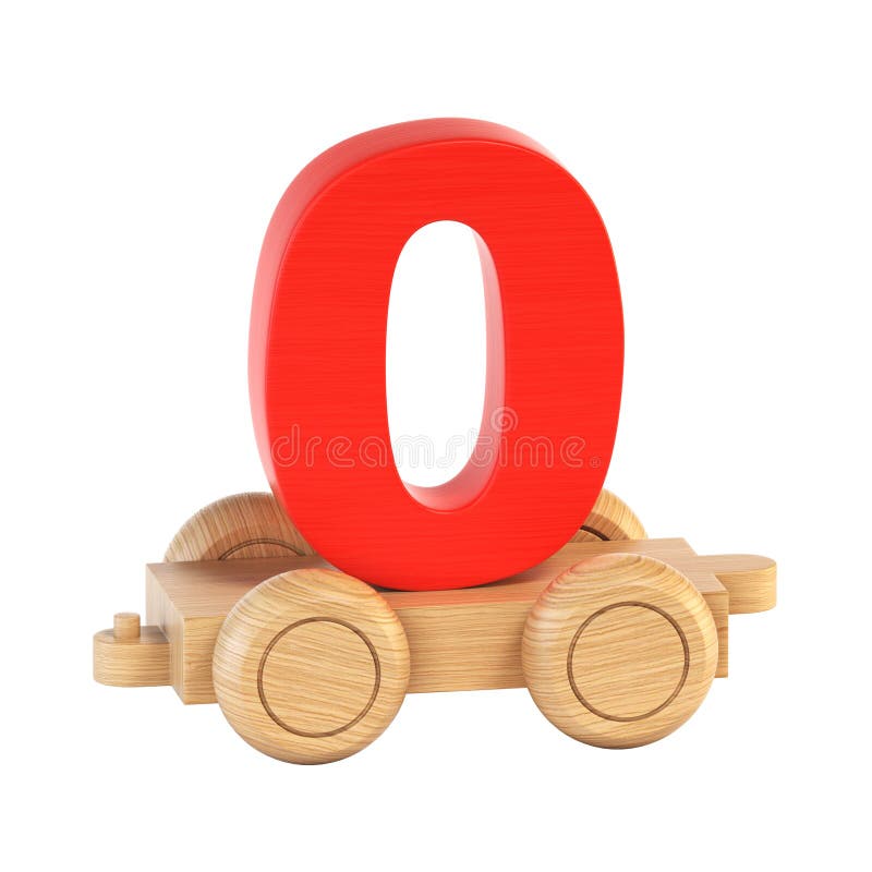 Train Font on Wheels 3d Rendering Number 0 Stock Illustration ...