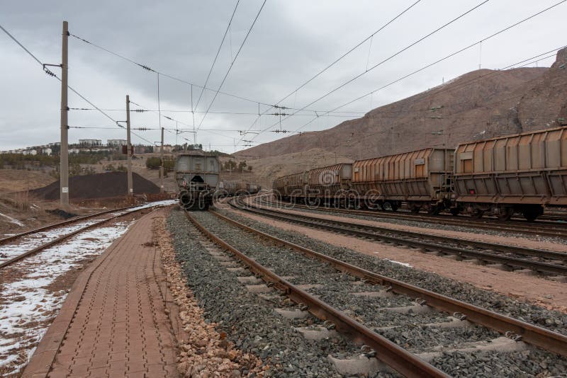 Train freight wagons editorial image. Image of trade - 186783435