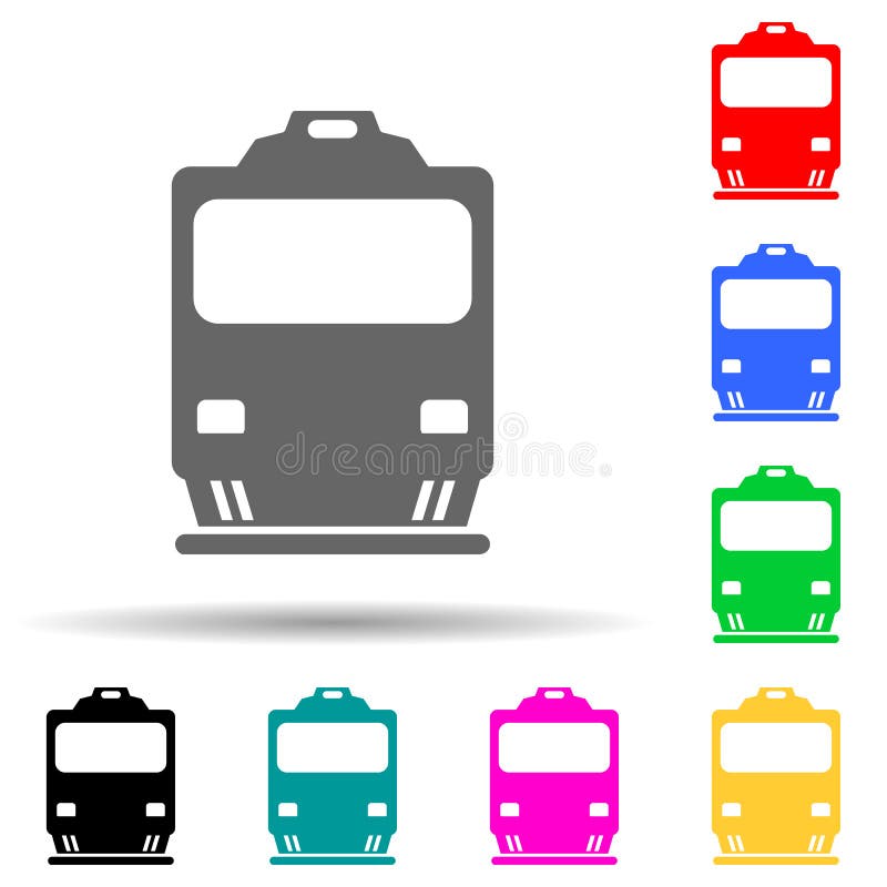 Train Front View Multi Color Style Icon. Simple Glyph, Flat Vector of ...