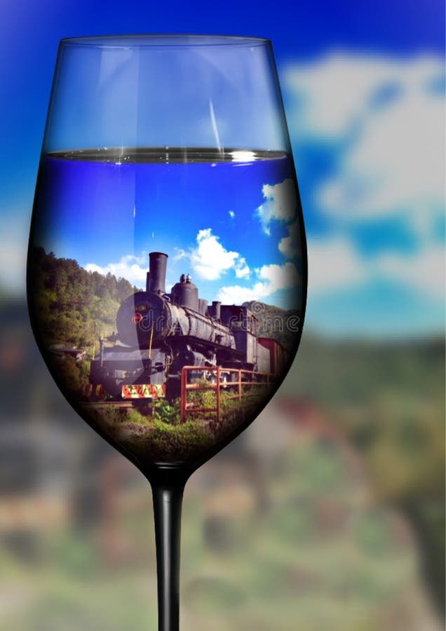 Train in glass effect stock image. Image of colors, carved - 45035659