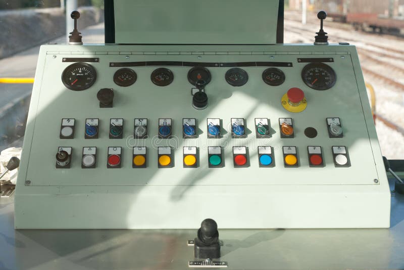 Control Panel With Buttons And Levers Stock Photo - Image of engineer ...