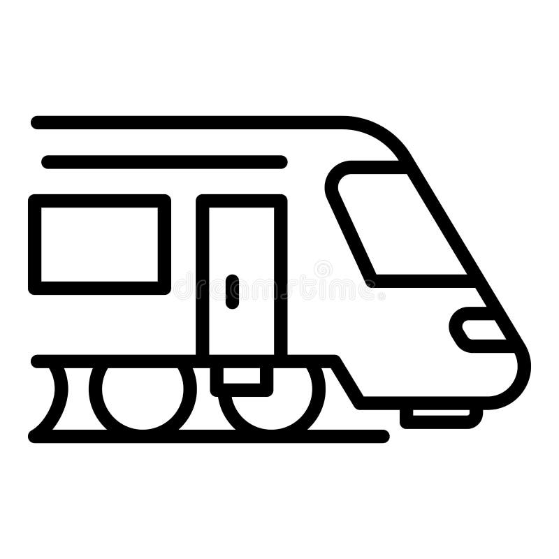 Train Head Icon, Outline Style Stock Vector - Illustration of side ...