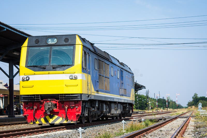 Train Head, Front View of Trains Head on Railways Track Parking in ...