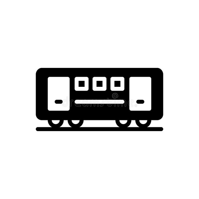 Black Solid Icon for Train, Coach and Bogie Stock Vector - Illustration ...