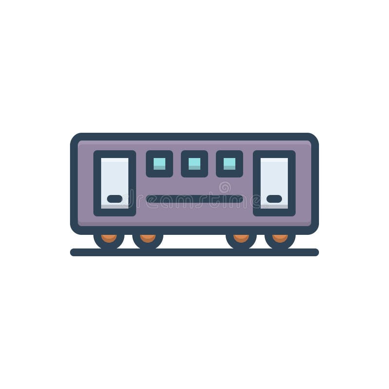 Color Illustration Icon for Train, Bogie and Coach Stock Illustration ...