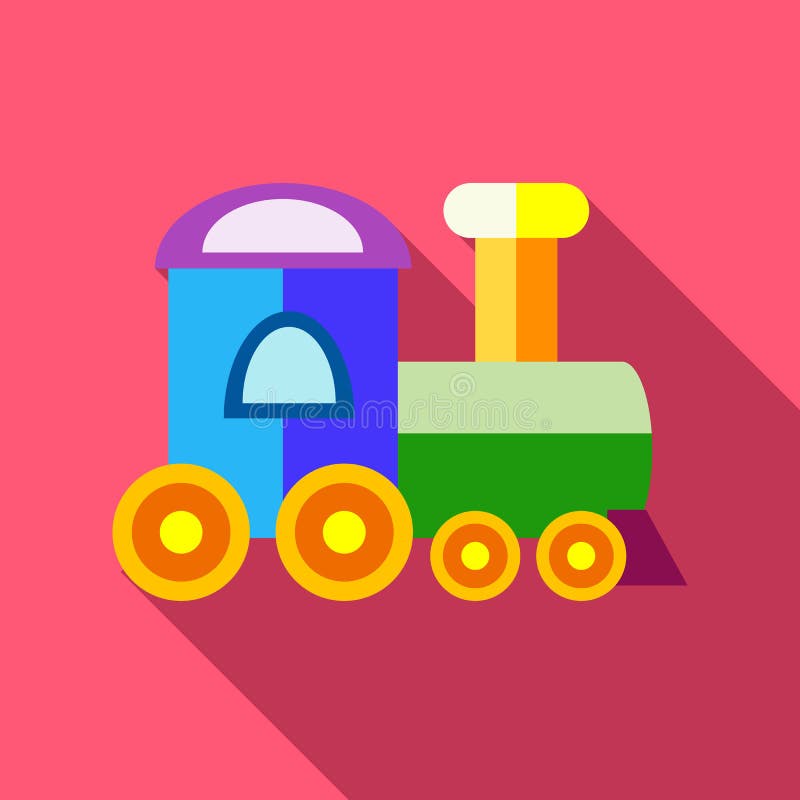 Train icon, flat style stock vector. Illustration of color - 83192877