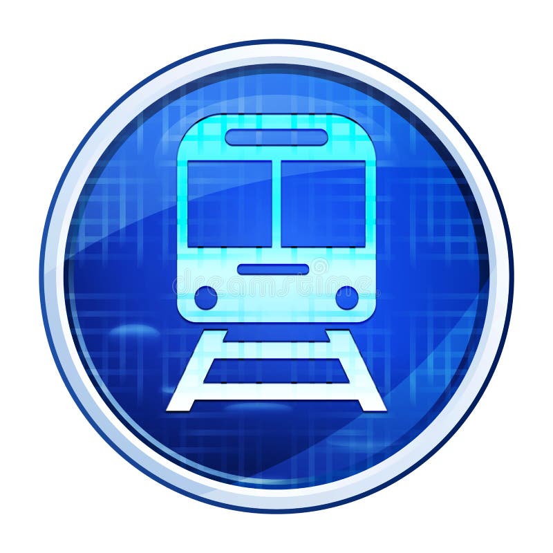Train Icon Futuristic Blue Round Button Vector Illustration Stock Photo ...