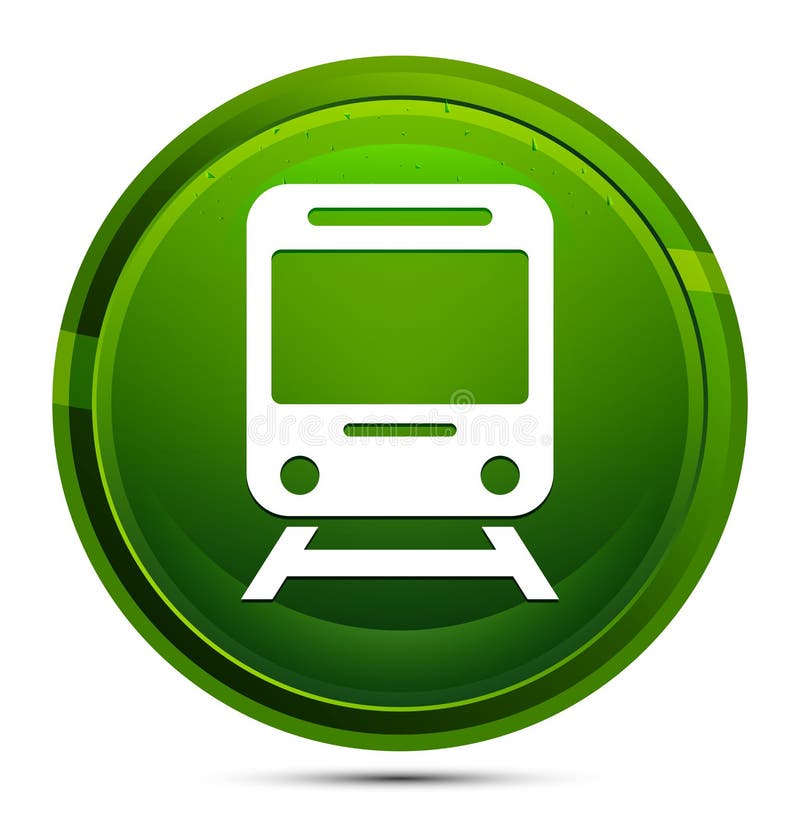 Train Icon Glassy Green Round Button Illustration Stock Vector ...