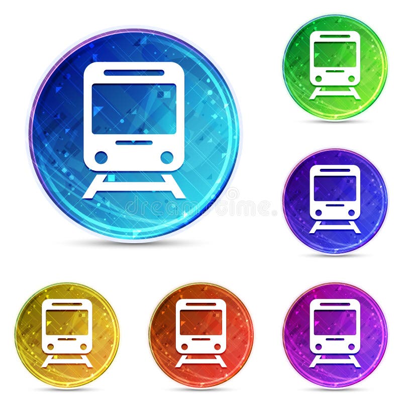 Train Icon Digital Abstract Round Buttons Set Illustration Stock Vector ...